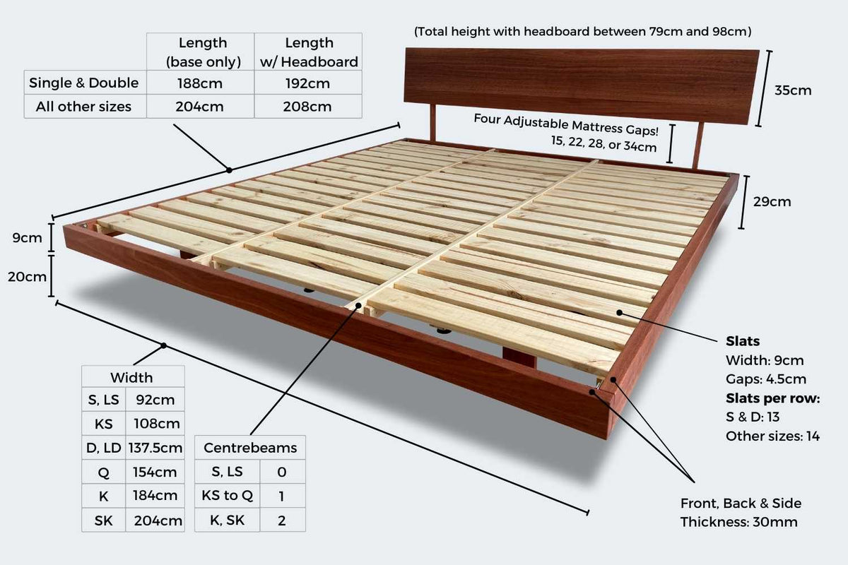 Floating Platform Timber Bed - Made In Australia | Quokka Beds